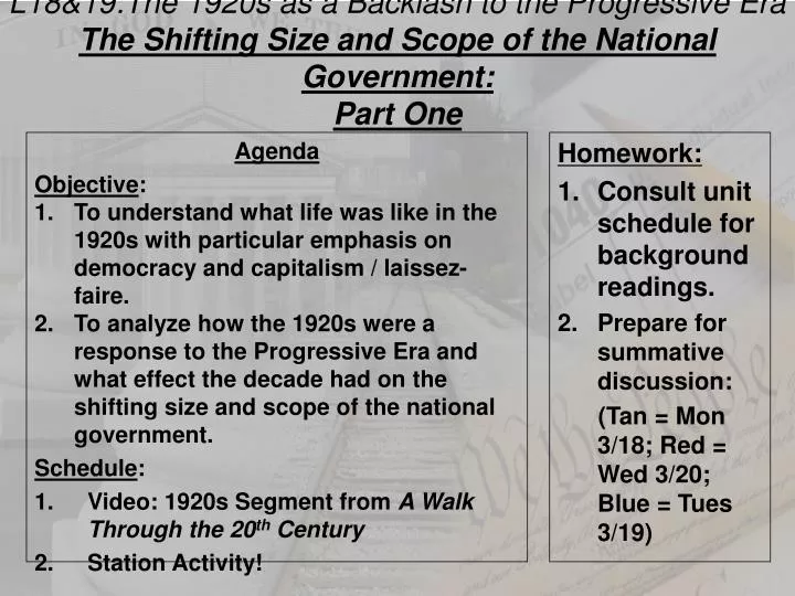 PPT - L18&19:The 1920s as a Backlash to the Progressive Era PowerPoint ...