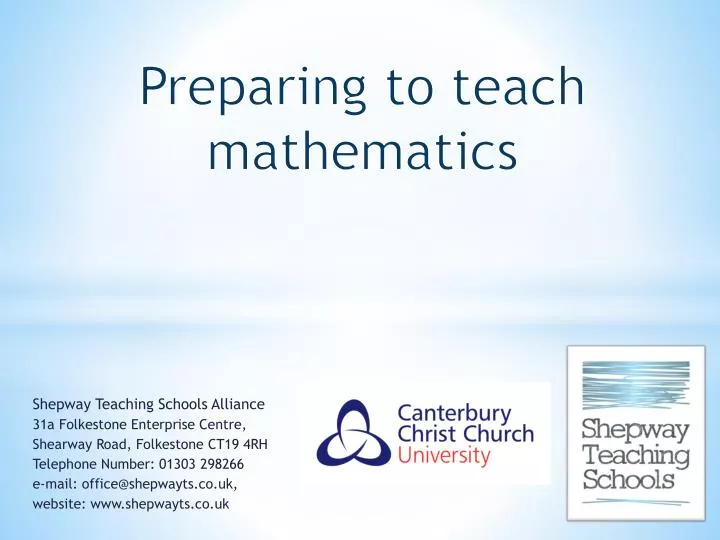 PPT - Preparing to teach mathematics PowerPoint Presentation, free ...