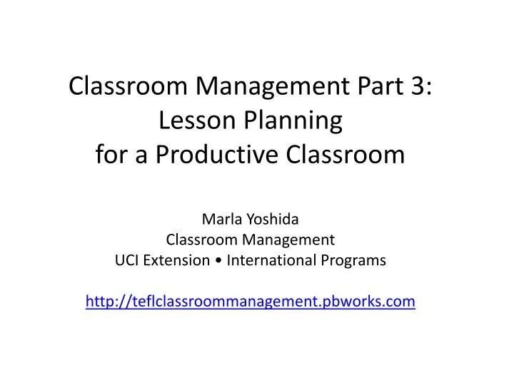 PPT - Smart lesson planning helps keep students on task and motivated ...