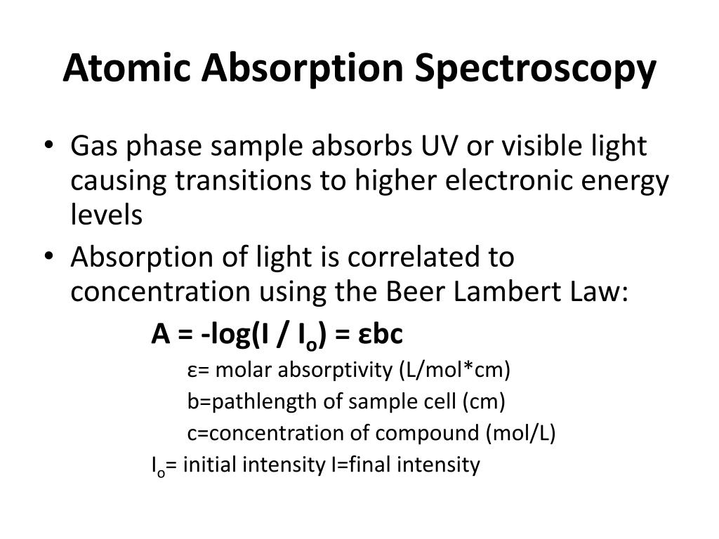 PPT - Atomic Absorption Spectroscopy & Lead Contamination of Drinking ...