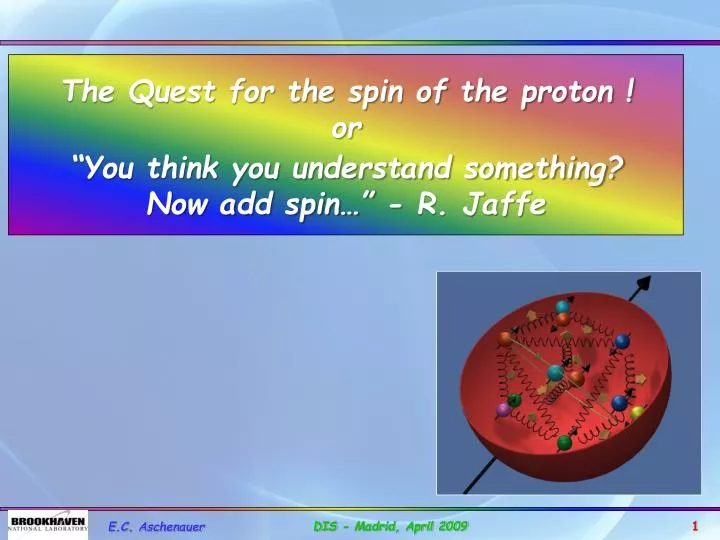 PPT - The Quest for the spin of the proton ! or PowerPoint Presentation ...