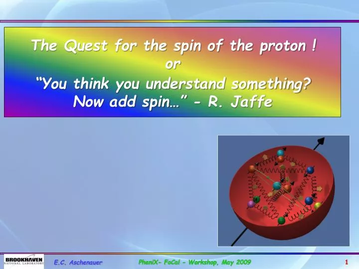 PPT - The Quest for the spin of the proton ! or PowerPoint Presentation ...