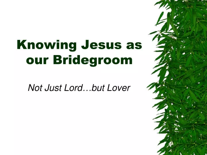 PPT - Knowing Jesus as our Bridegroom PowerPoint Presentation, free ...