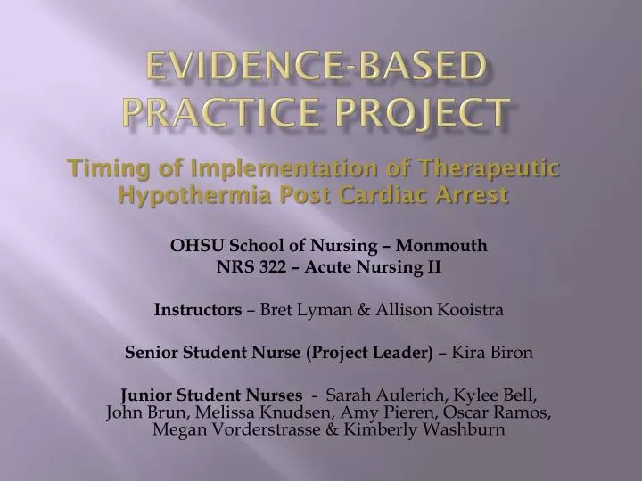 PPT - Evidence-Based Practice Project PowerPoint Presentation, free ...