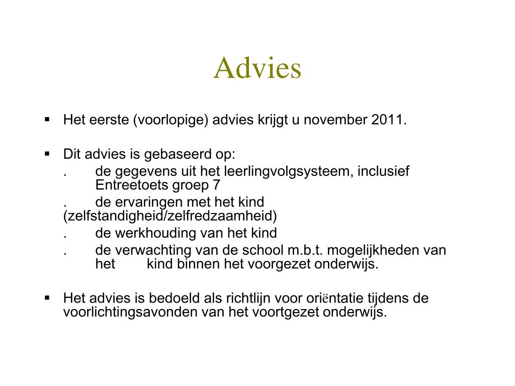 PPT - Informatie voor ouders groep 8 over: Overgang van PO naar VO Let ...