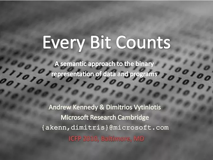 PPT - Every Bit Counts PowerPoint Presentation, free download - ID:2352926