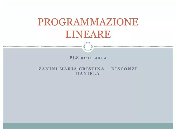 PPT - PROGRAMMAZIONE LINEARE PowerPoint Presentation, free download ...