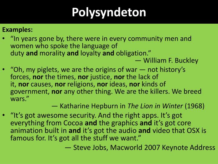 PPT - Polysyndeton PowerPoint Presentation - ID:2353238