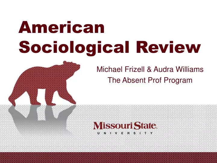 PPT - American Sociological Review PowerPoint Presentation, free ...