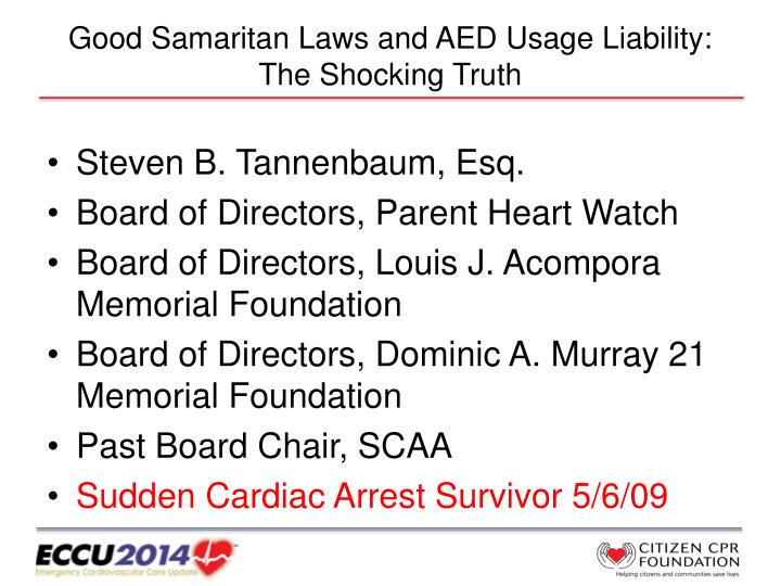PPT - Good Samaritan Laws The Shocking Truth PowerPoint Presentation ...