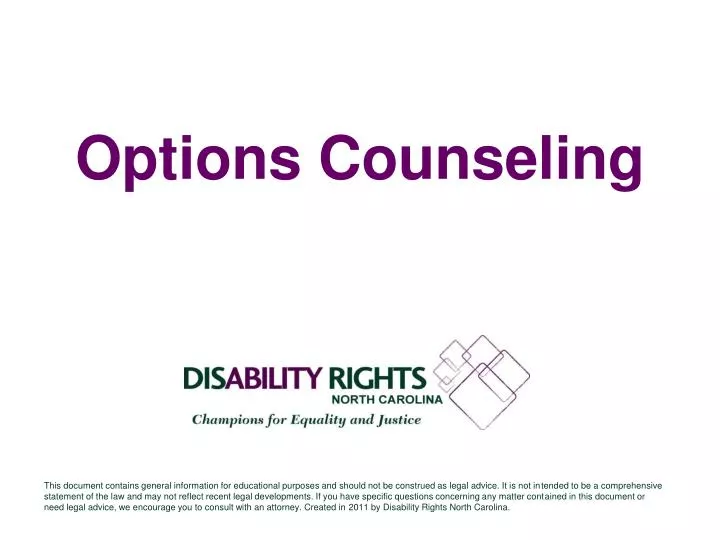 PPT - Options Counseling PowerPoint Presentation, free download - ID ...