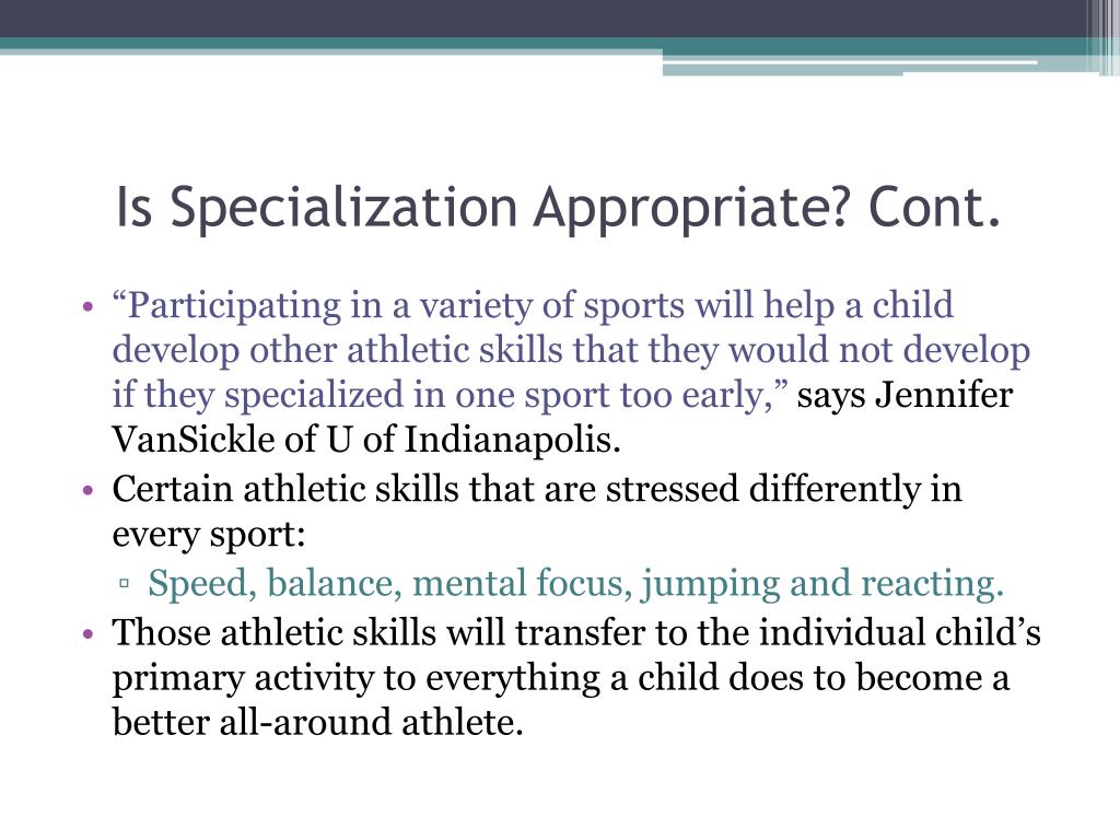 PPT - Child & Youth Sport Developmentally Appropriate Sports ...