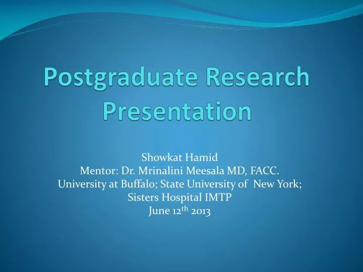 PPT - Postgraduate Research Presentation PowerPoint Presentation, free ...