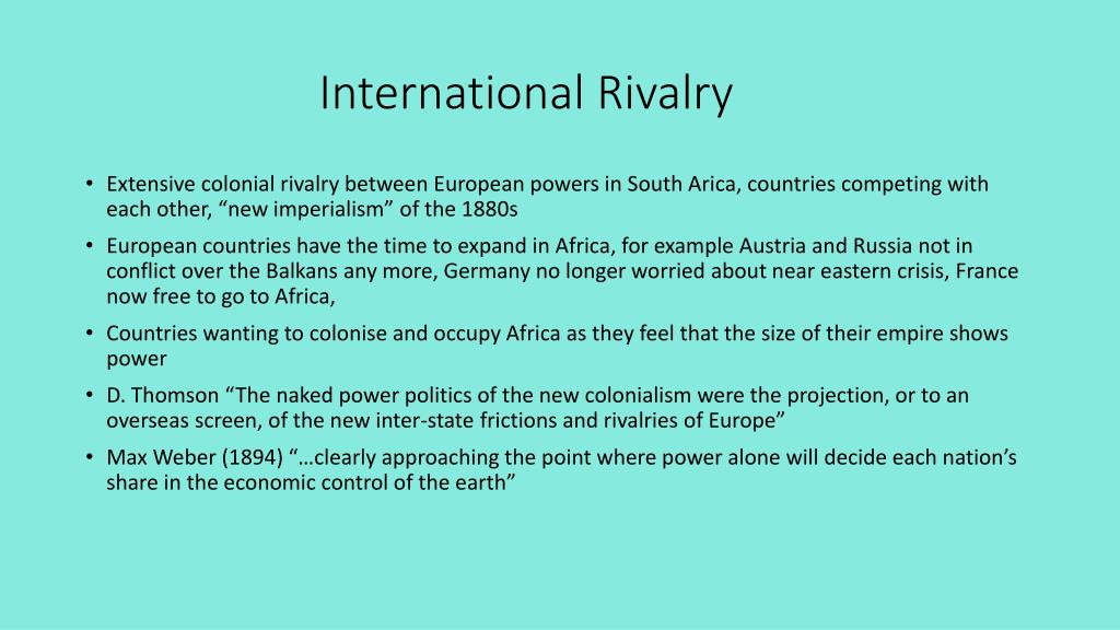 PPT - International Rivalry in South Africa! PowerPoint Presentation ...