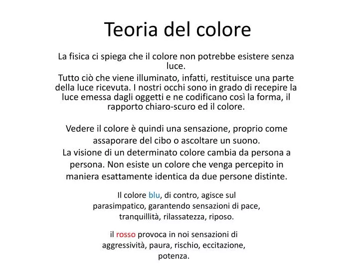 PPT - Teoria del colore PowerPoint Presentation, free download - ID:2357179
