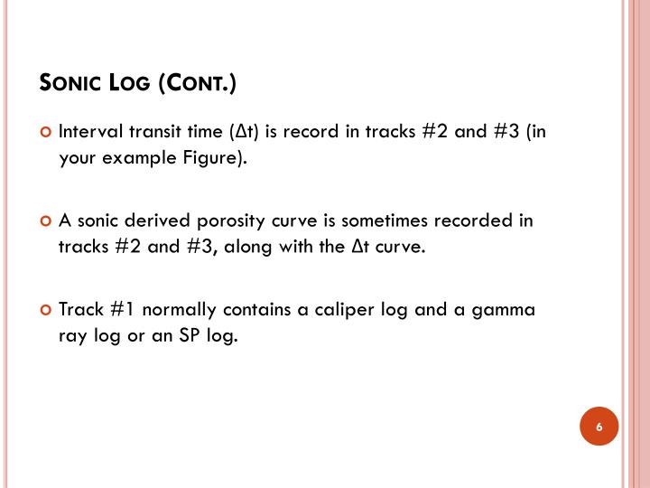 PPT - Basic well Logging Analysis – Sonic Log PowerPoint Presentation ...