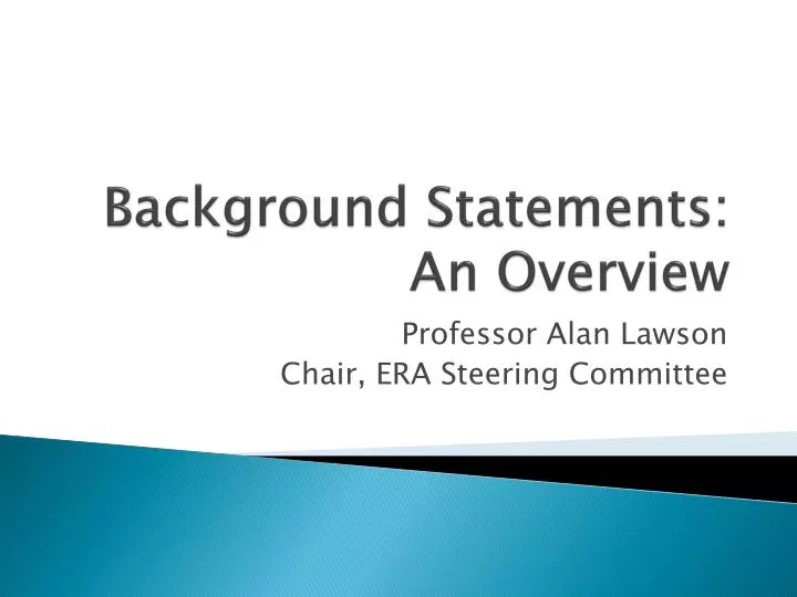PPT - Background Statements: An Overview PowerPoint Presentation, free ...