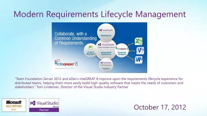 PPT - Modern Requirements Lifecycle Management PowerPoint Presentation ...