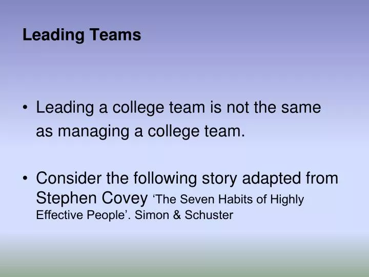 PPT - Leading Teams PowerPoint Presentation, free download - ID:2358942
