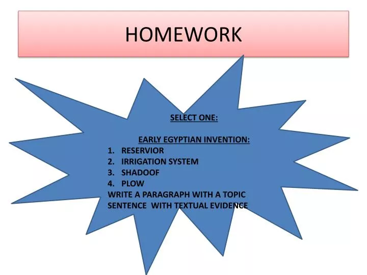PPT - HOMEWORK PowerPoint Presentation, free download - ID:2359315