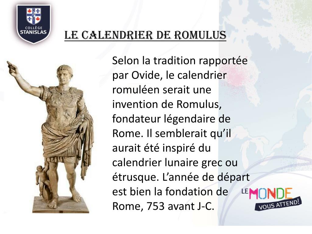 PPT - LES ORIGINES ROMAINES DU CALENDRIER PowerPoint Presentation, free ...