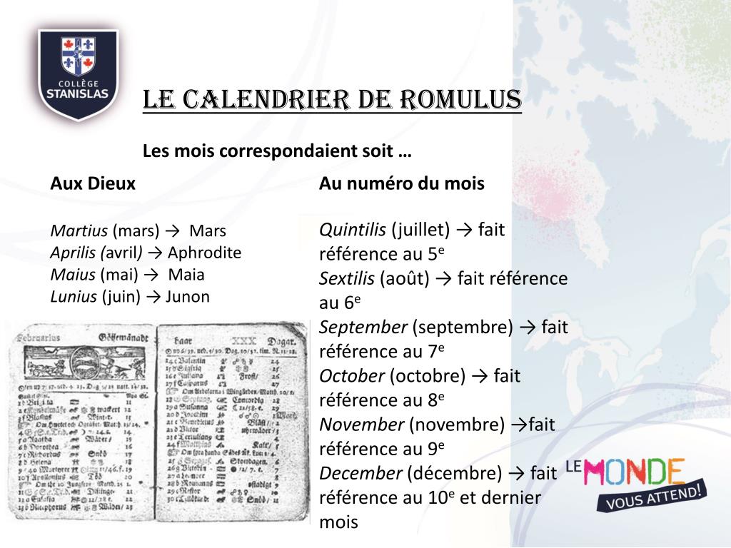 PPT - LES ORIGINES ROMAINES DU CALENDRIER PowerPoint Presentation, free ...