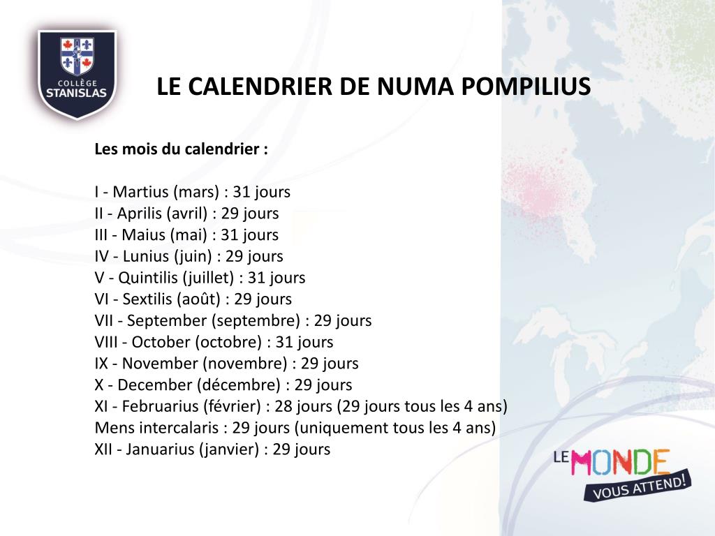 PPT - LES ORIGINES ROMAINES DU CALENDRIER PowerPoint Presentation, free ...