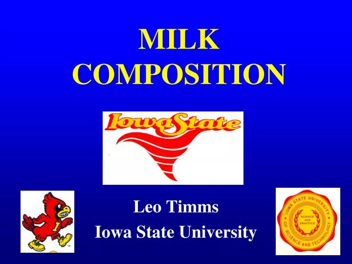 PPT - MILK COMPOSITION PowerPoint Presentation, free download - ID:2359702
