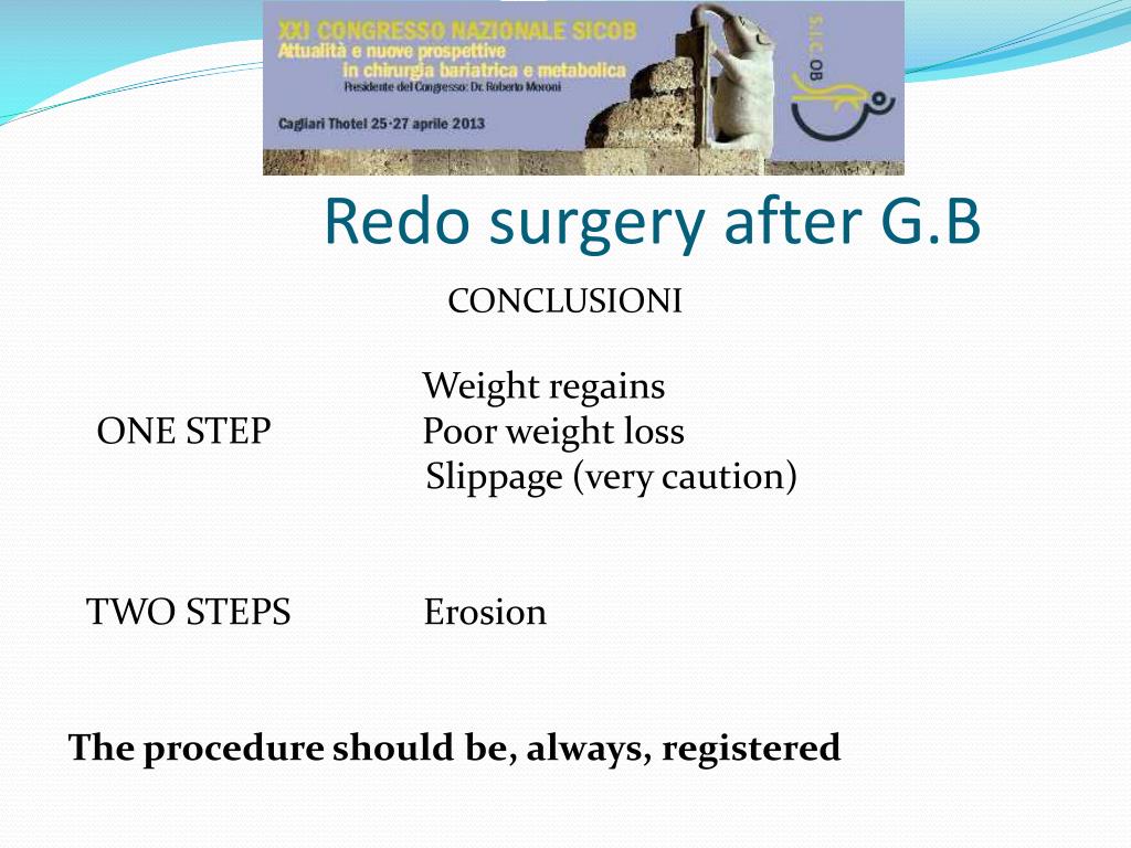 PPT - Redo surgery dopo gastric banding : tempo unico o intervento ...