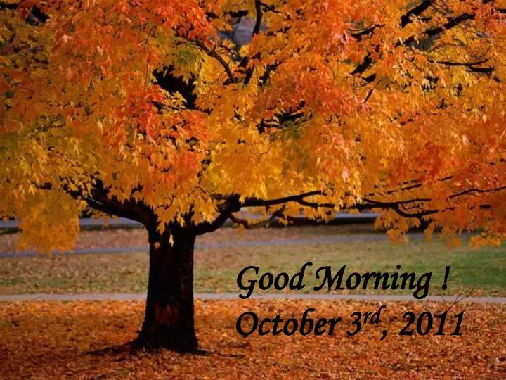 PPT - Good Morning ! October 3 rd , 2011 PowerPoint Presentation, free ...