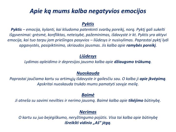 PPT - Emociniai mokinių poreikiai PowerPoint Presentation - ID:2360937