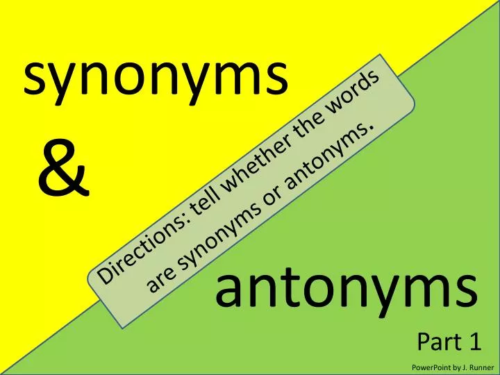 PPT - synonyms PowerPoint Presentation, free download - ID:2361266