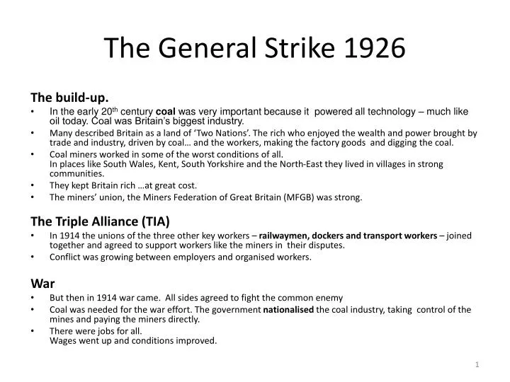 PPT - The General Strike 1926 PowerPoint Presentation, free download ...
