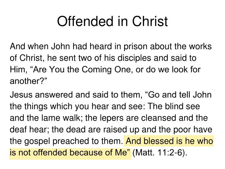 PPT - Offended in Christ PowerPoint Presentation, free download - ID ...
