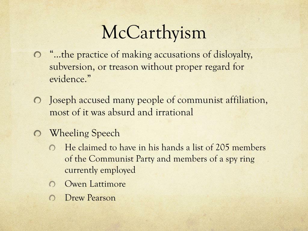 PPT - Anti-Communism in Post War America PowerPoint Presentation, free ...