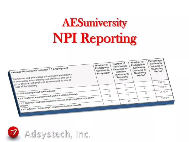 PPT - AESuniversity NPI Reporting PowerPoint Presentation, free ...