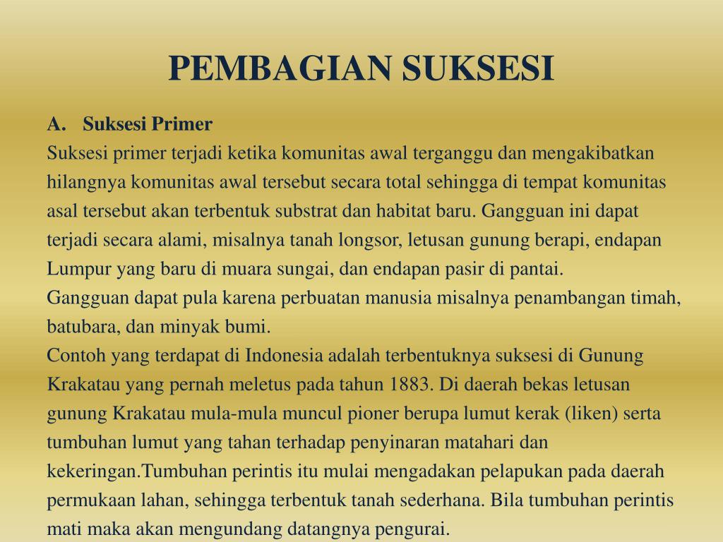 PPT - SUKSESI ( Definisi, Pendekatan Kajian, Konsep Klimaks ...