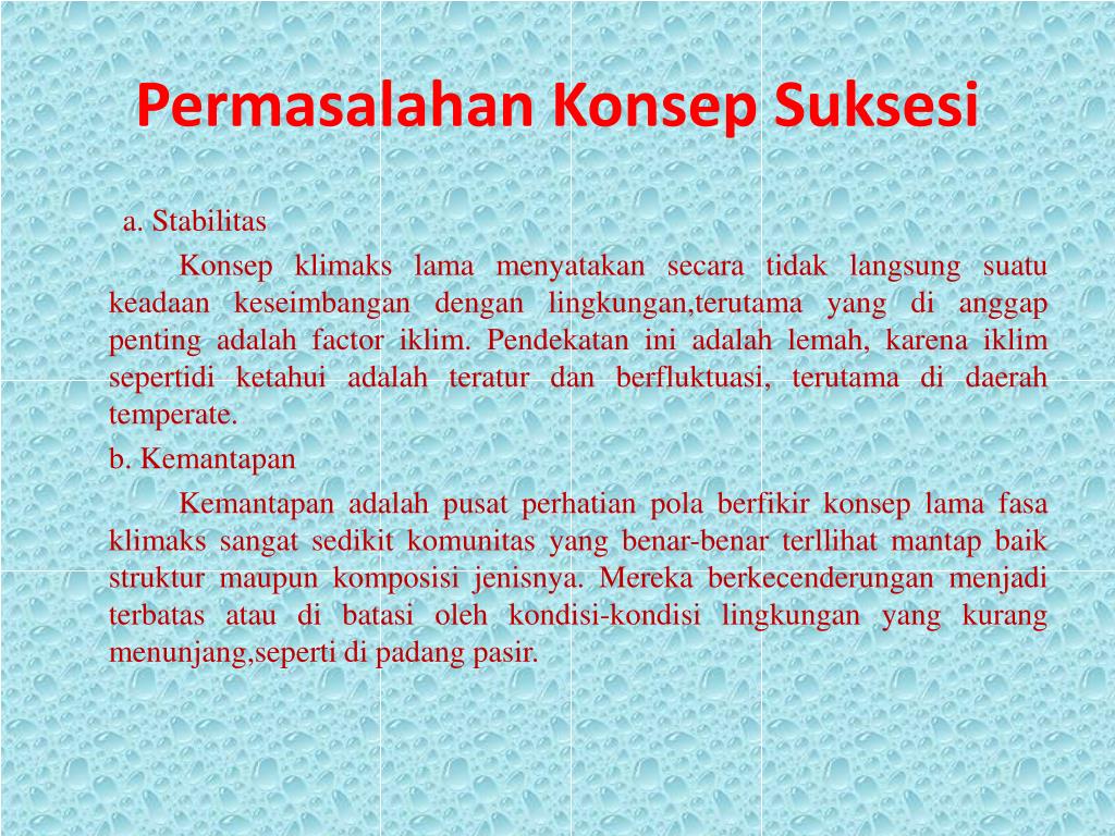 PPT - SUKSESI ( Definisi, Pendekatan Kajian, Konsep Klimaks ...