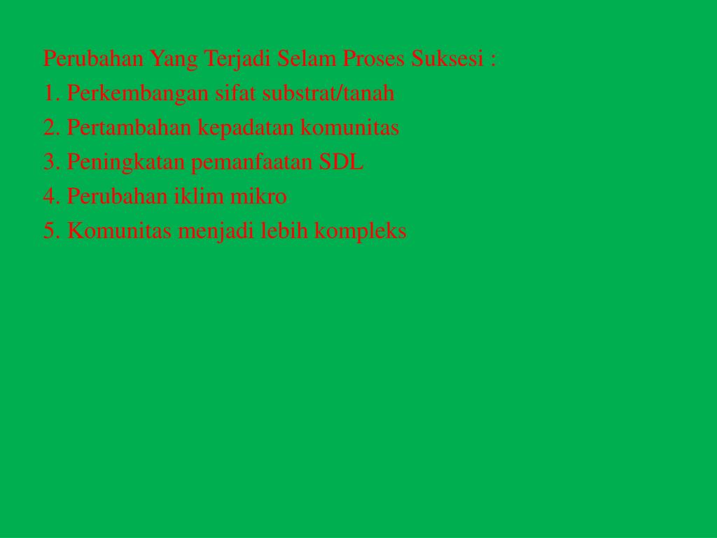 PPT - SUKSESI ( Definisi, Pendekatan Kajian, Konsep Klimaks ...