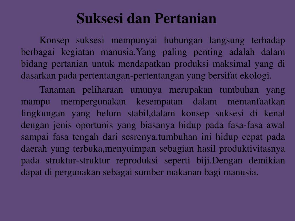 PPT - SUKSESI ( Definisi, Pendekatan Kajian, Konsep Klimaks ...