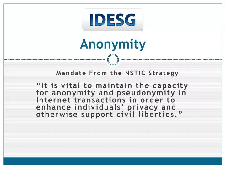 PPT - Anonymity PowerPoint Presentation, free download - ID:2364746