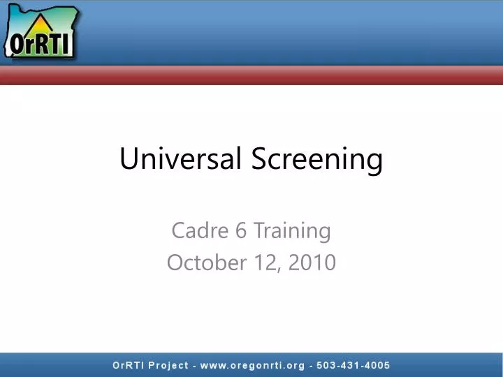 PPT - Universal Screening PowerPoint Presentation, free download - ID ...