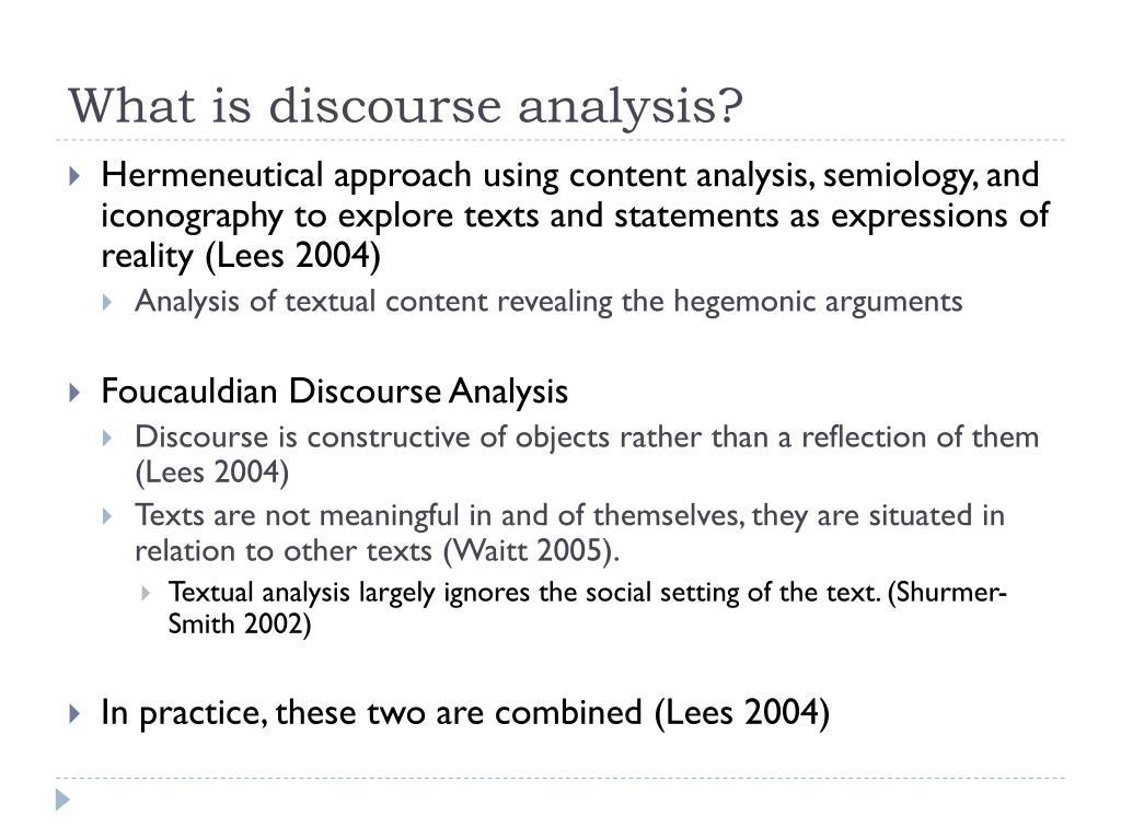 PPT Discourse Analysis GEOG 5161 Research Design PowerPoint Presentation ID 2366523