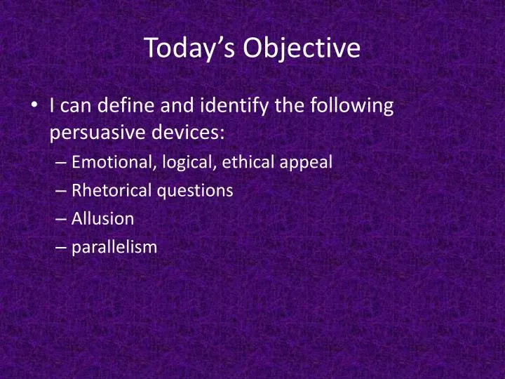 PPT - Today’s Objective PowerPoint Presentation, free download - ID:2366857