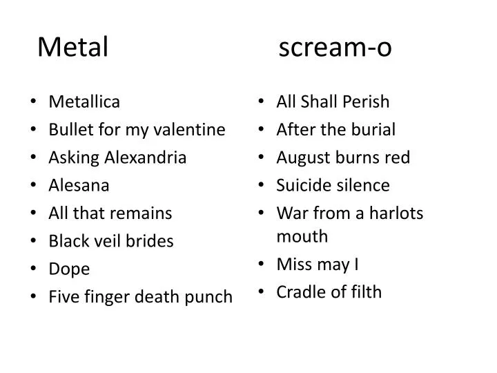 PPT - Metal scream-o PowerPoint Presentation, free download - ID:2367121