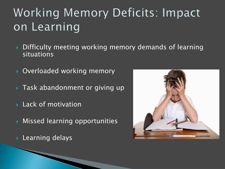 PPT - Working Memory Deficits & Learning PowerPoint Presentation - ID ... PPT - Working Memory Deficits & Learning PowerPoint Presentation - ID ...