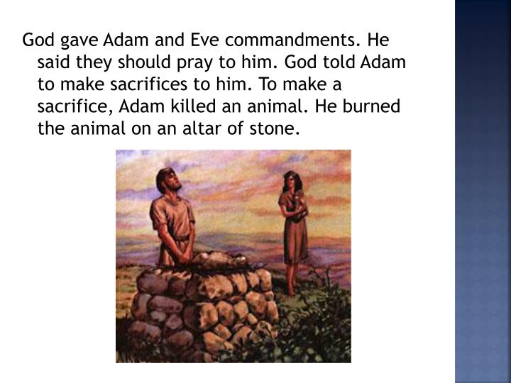 PPT - Adam and Eve and their family offered sacrifices PowerPoint ...