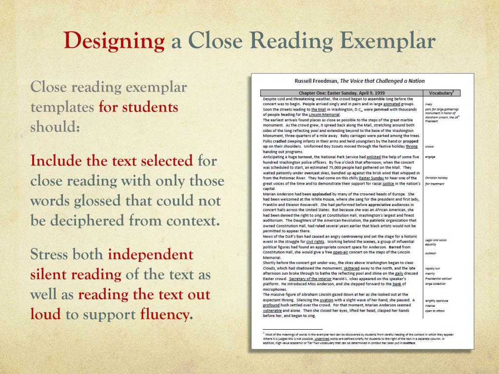 PPT - Tools for Teachers: Close Reading Exemplars Implementing Key ...