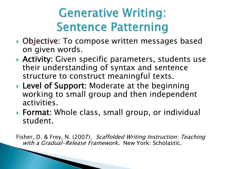 PPT - Generative Writing PowerPoint Presentation - ID:2370383