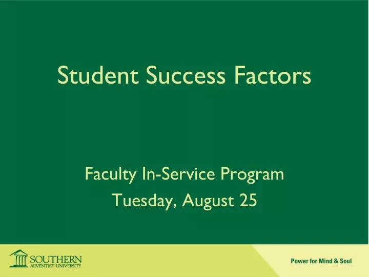 PPT - Student Success Factors PowerPoint Presentation, free download ...